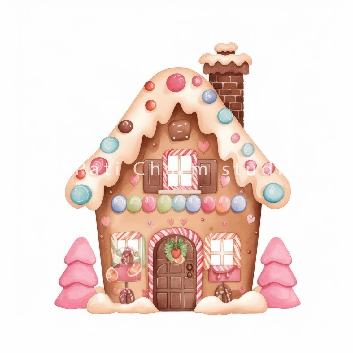 Gingerbread House Clipart, High Resolution JPG, Cute Christmas Clipart ...
