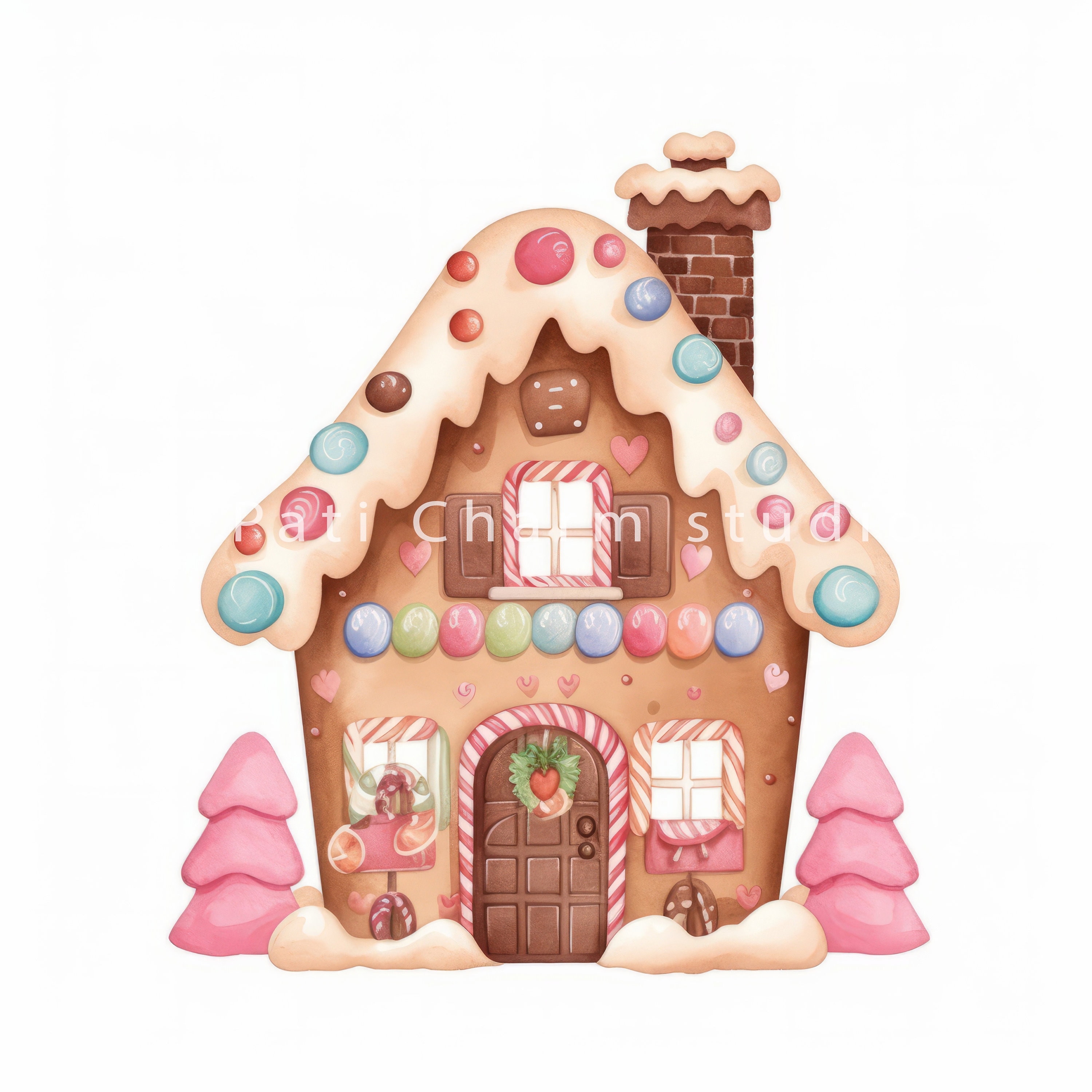 Gingerbread House Clipart, High Resolution JPG, Cute Christmas Clipart ...