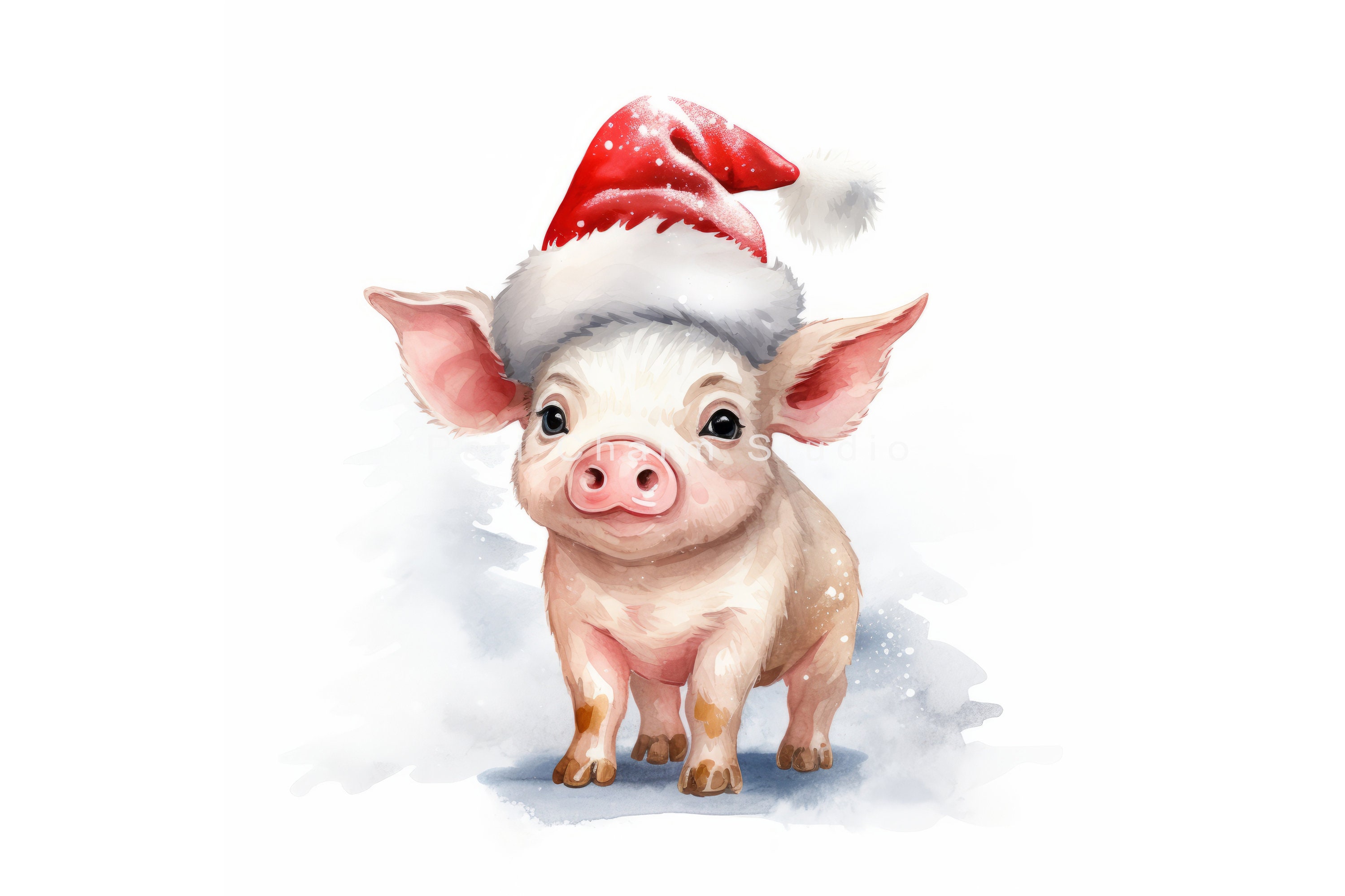 Christmas Pig Clipart Bundle Commercial Use Christmas Animal - Etsy