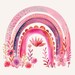 Nursery Pink Rainbow Clipart Bundle, Watercolor Clipart, Pink Clipart ...