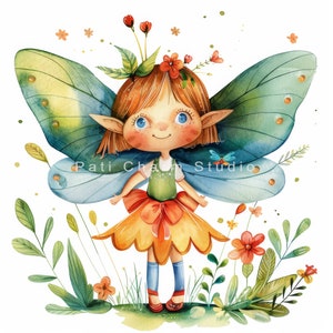 Cute Fairy Garden Clipart Bundle, Fairy Clipart, Little Fairy Girl ...