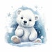 Watercolor Polar Bear Clipart Bundle, High Quality Jpgs, Cute White ...