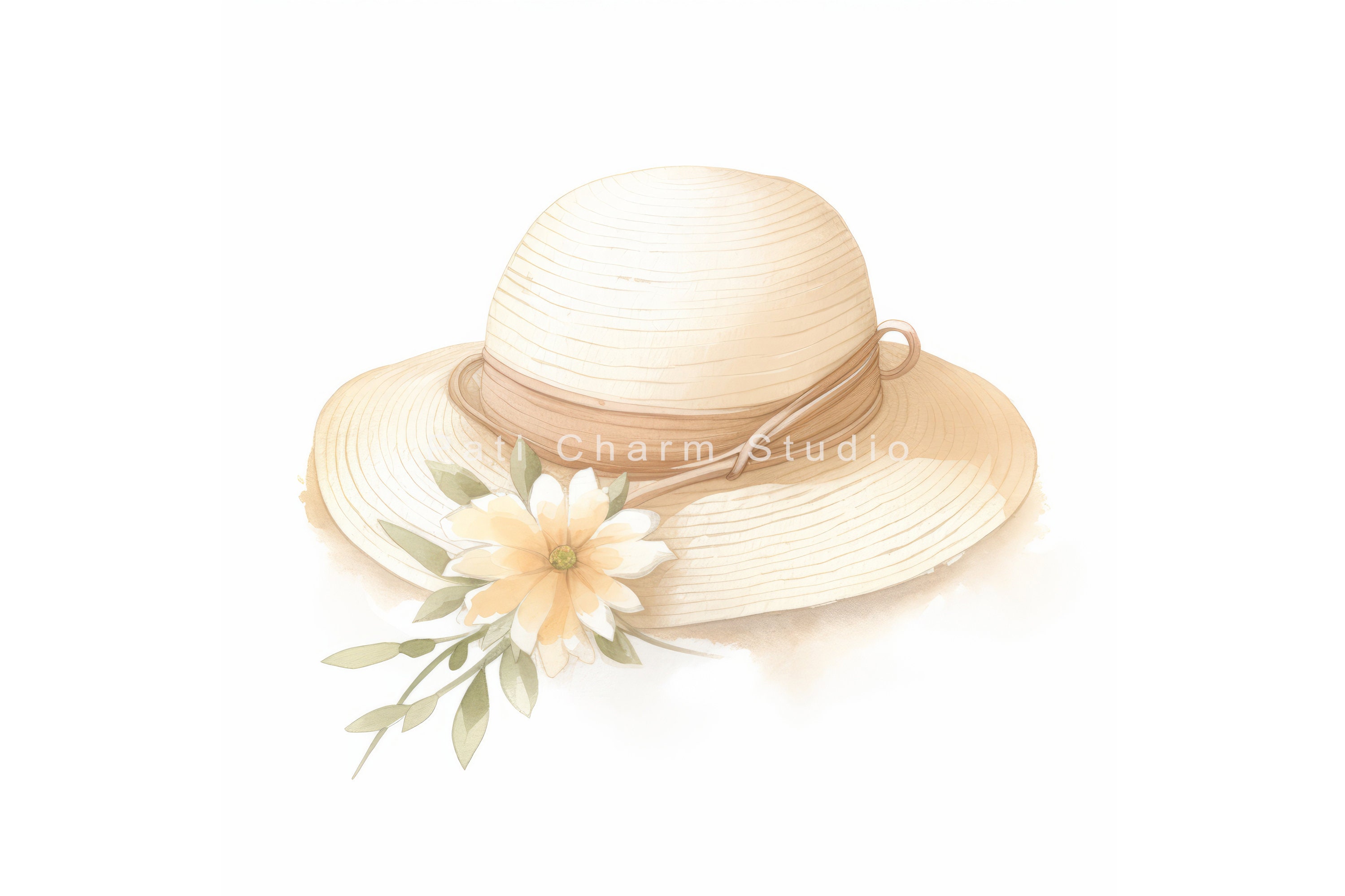 Summer Hat Clipart Bundle, 9 High Quality Jpgs, Commercial Use, Digital ...