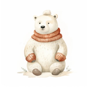 Polar Bear Clipart Bundle, Christmas Clipart, Digital Download, Jpgs ...