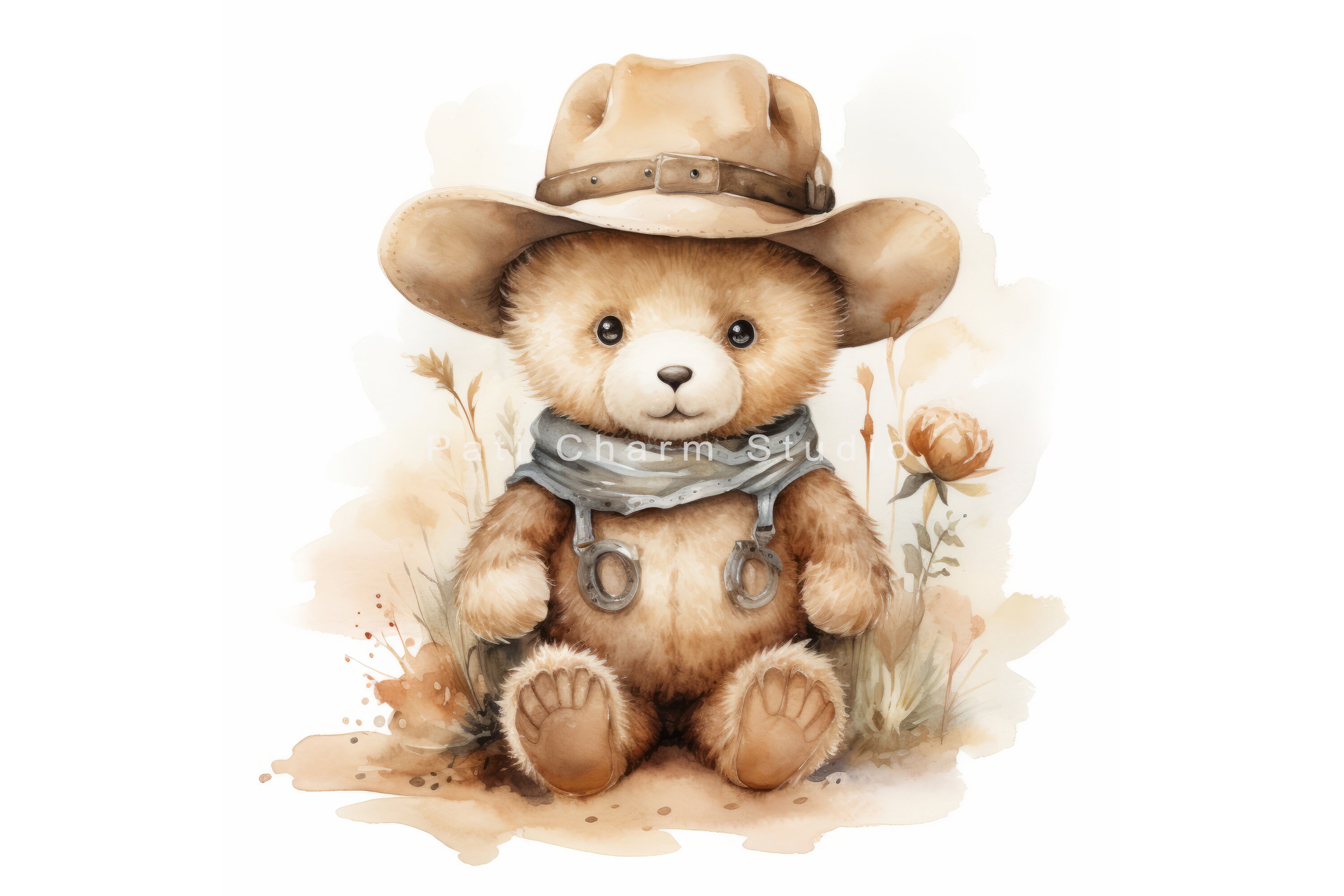 Cowboy Teddy Bear Clipart Bundle High Quality Jpgs Cowboy - Etsy
