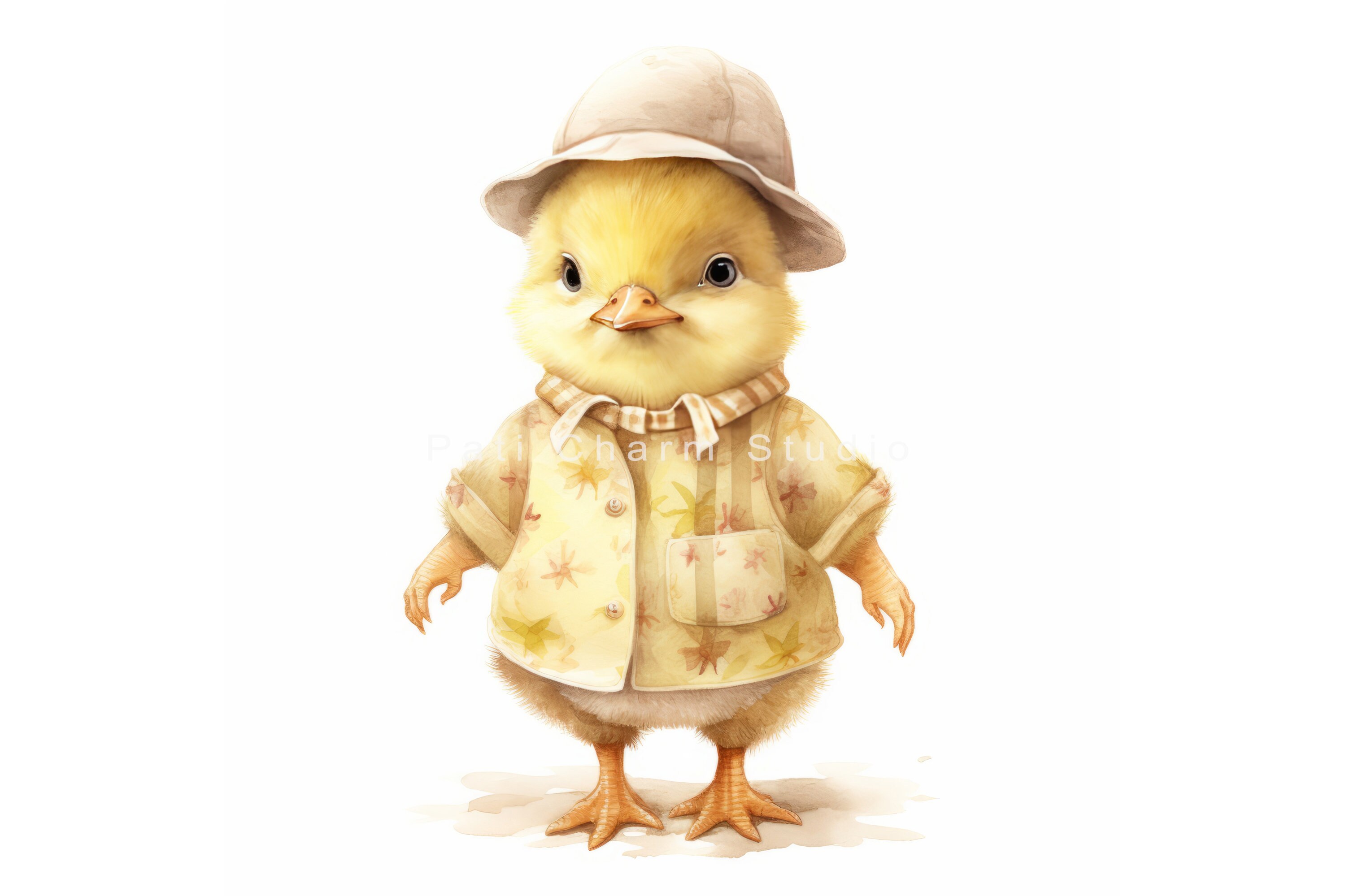 Watercolor Easter Chicken Clipart Set, Digital Planner, Cute Little ...