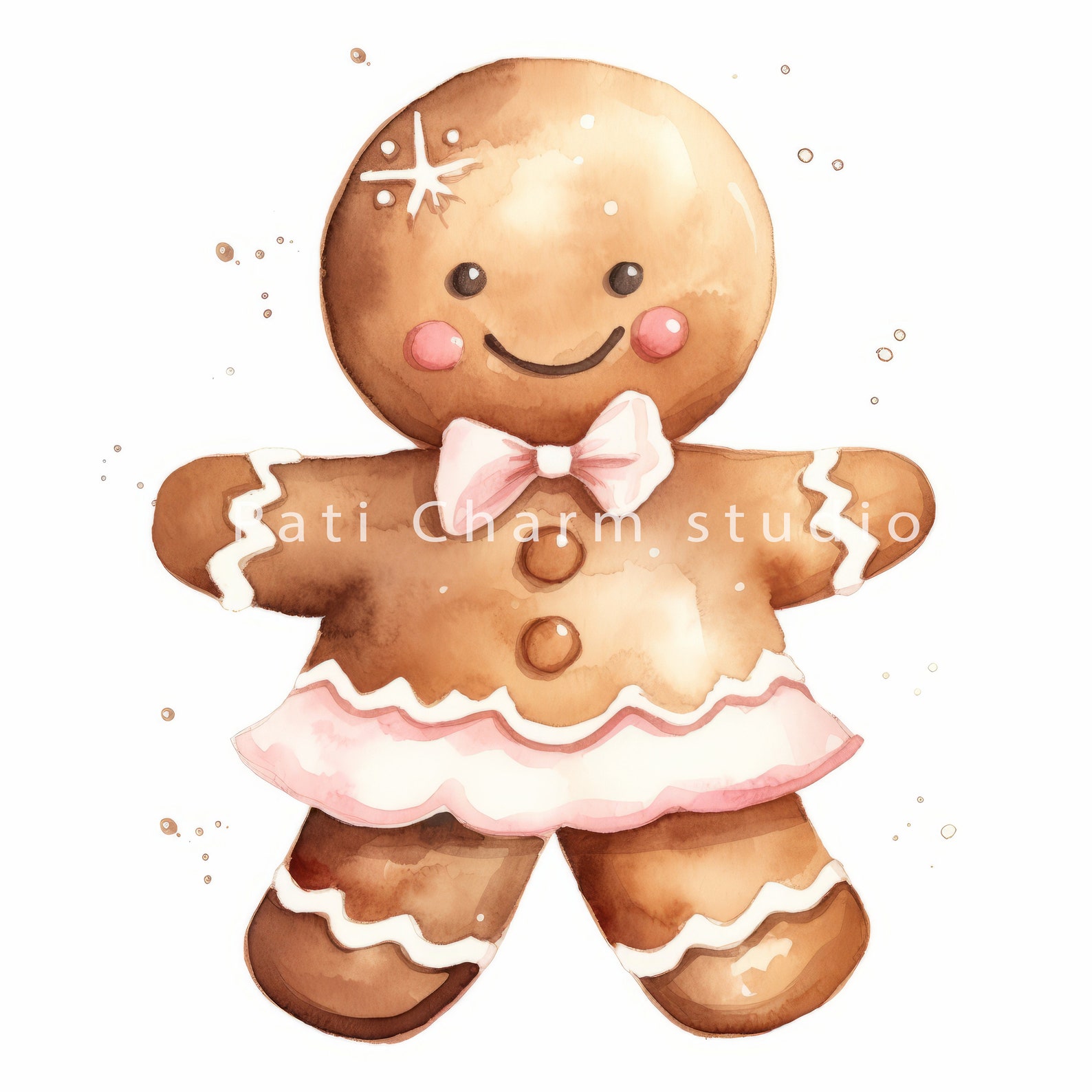 Christmas Gingerbread Clipart, High Quality Jpgs, Cute Winter Clipart ...