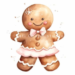 Christmas Gingerbread Clipart, High Quality Jpgs, Cute Winter Clipart ...