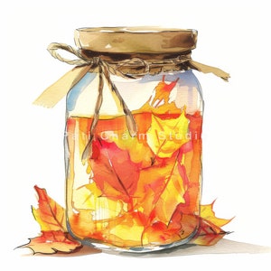 Watercolor Autumn Clipart Bundle, Fall Clipart, Junk Journal Clipart ...