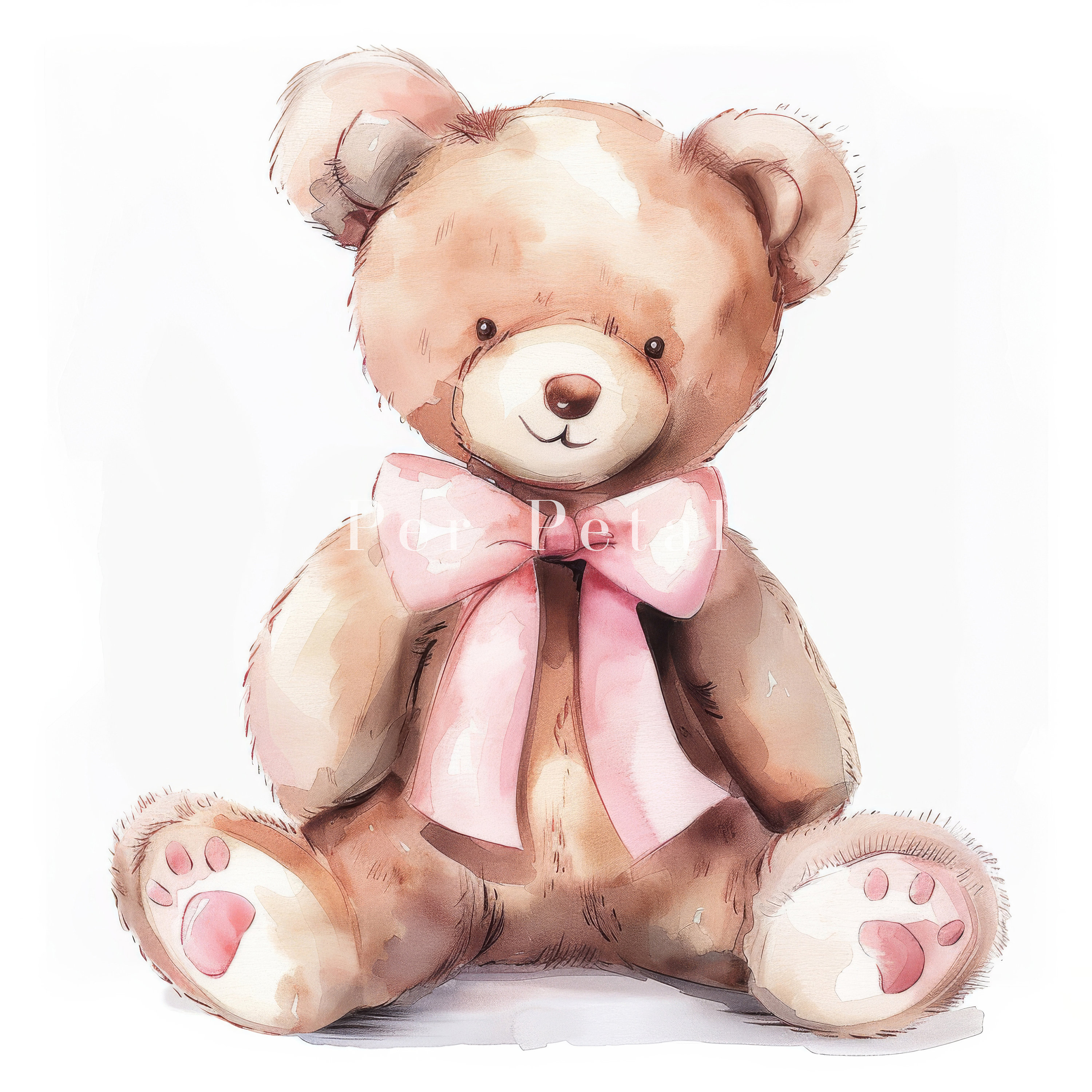 Teddy Bear With Pink Bow Clipart Bundle, Junk Journal, Baby Shower ...