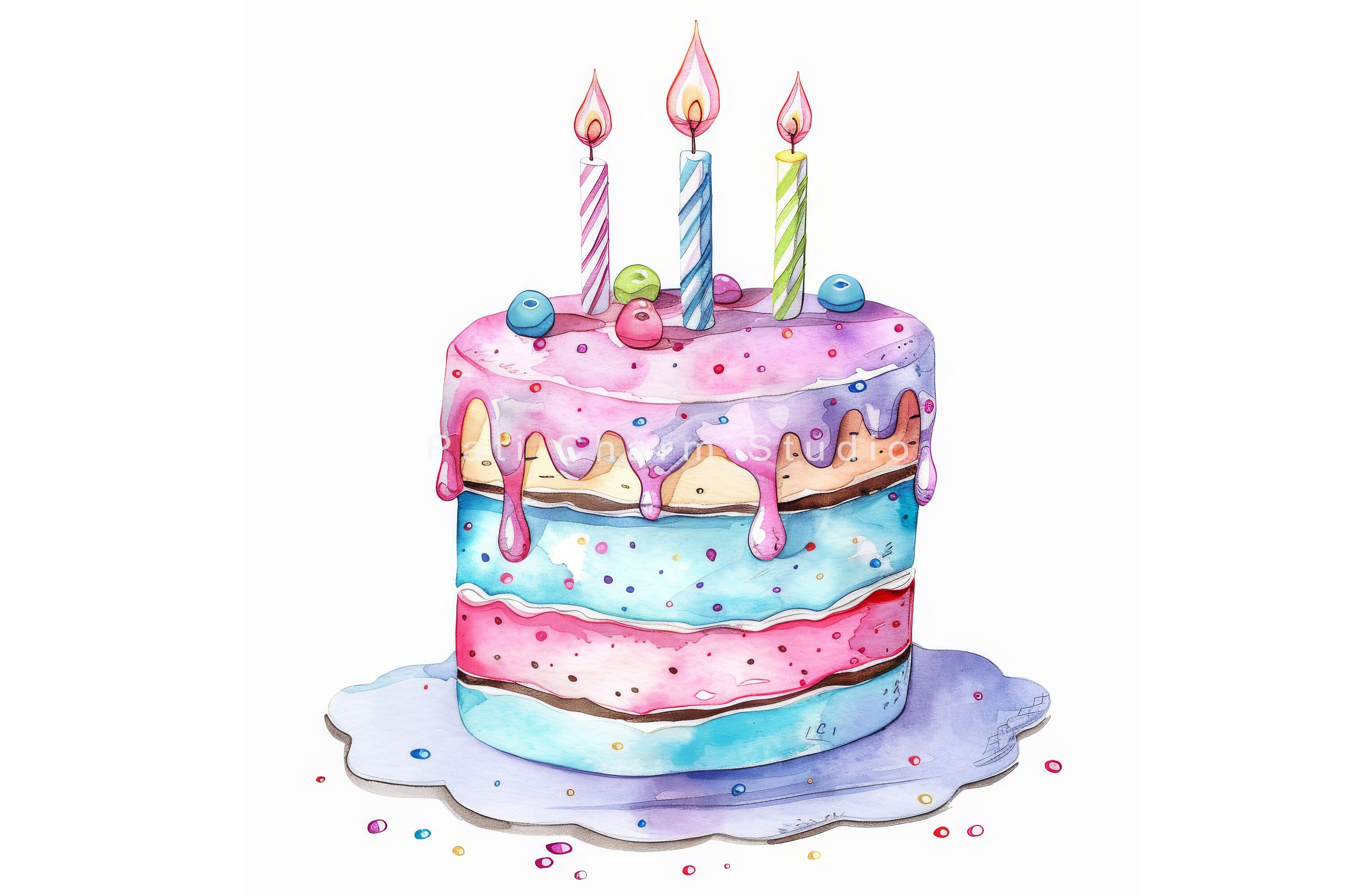 Birthday Cake Clipart Bundle, Party Clipart, Journaling, Commercial Use ...