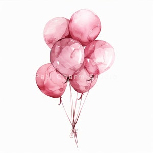 Watercolor Blue Balloon Clipart Set, Pink Balloon Clipart, Digital ...