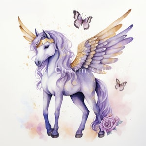 Unicorn Clipart for Baby Shower Invitation, 9 High Quality Jpgs ...