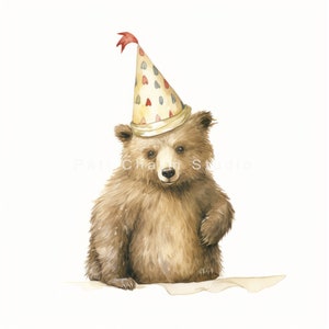 Teddy Bear Birthday Clipart, Watercolor Bear Clipart, Happy Birthday ...