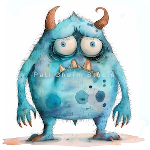Baby Monster Clipart Bundle, Watercolor Bundle for Kids, Birthday ...