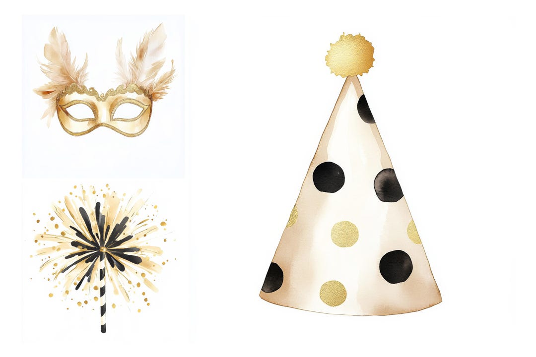 Festive Fireworks, Party Hats, Celebration Confetti, Midnight Countdown ...