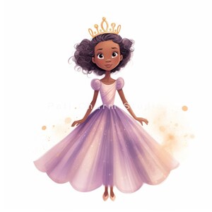 Purple Princess Clipart Bundle, Baby Shower Decor, Its a Girl Clipart ...