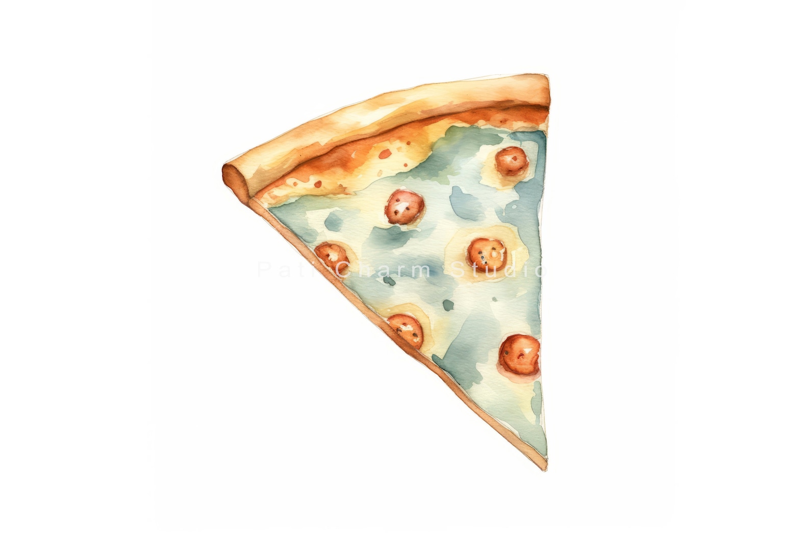 Watercolor Pizza Clipart Bundle, Jpgs, Bakery Clipart, Pepperoni Pizza ...