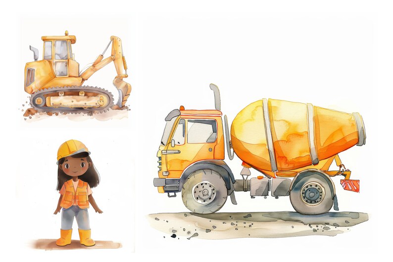 Cute Construction Worker Clipart Bundle, Digital Download, High Quality ...