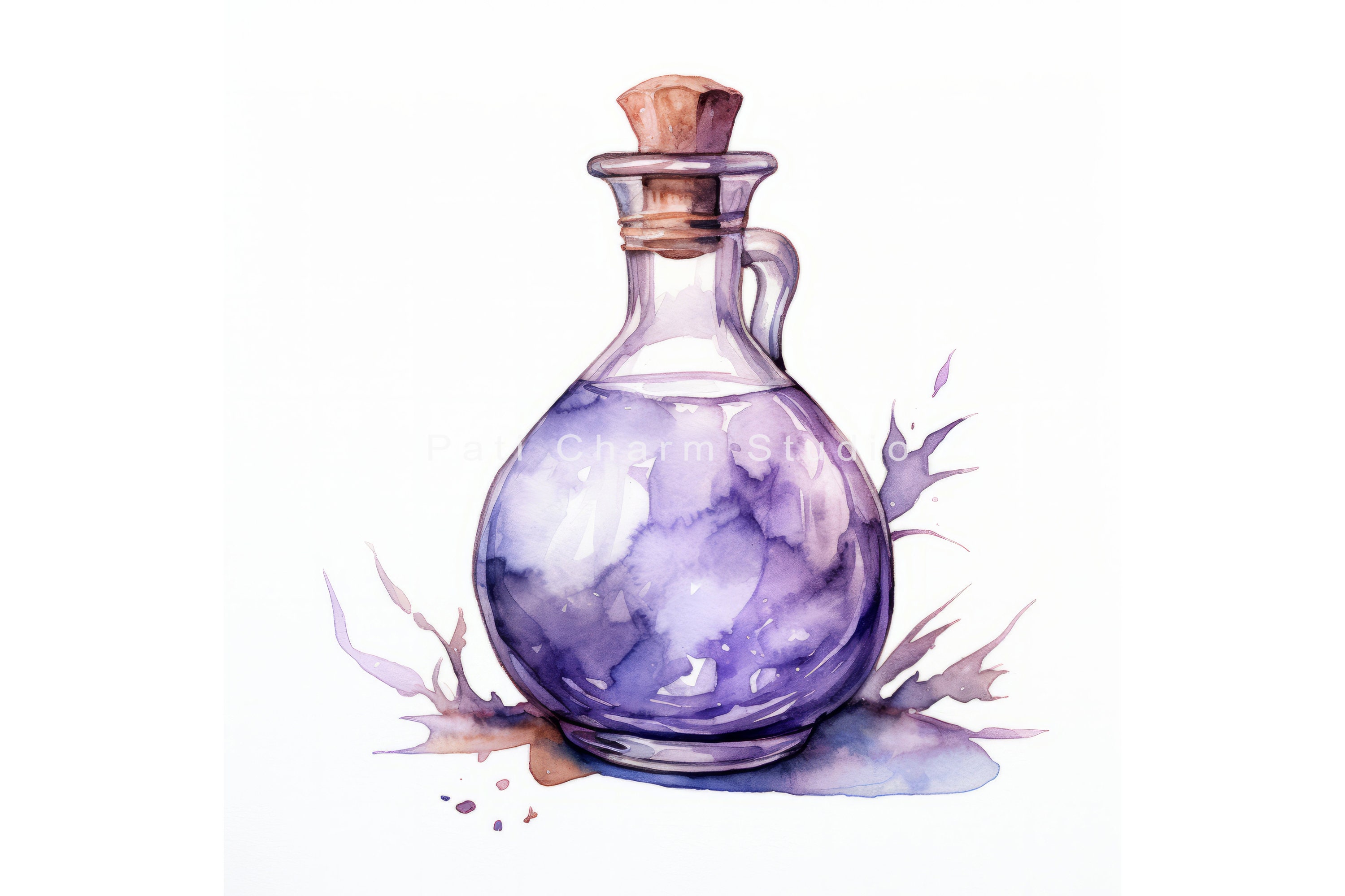 Potion Bottle Clipart Bundle, Jpgs, Watercolor Magic Potion Clipart ...