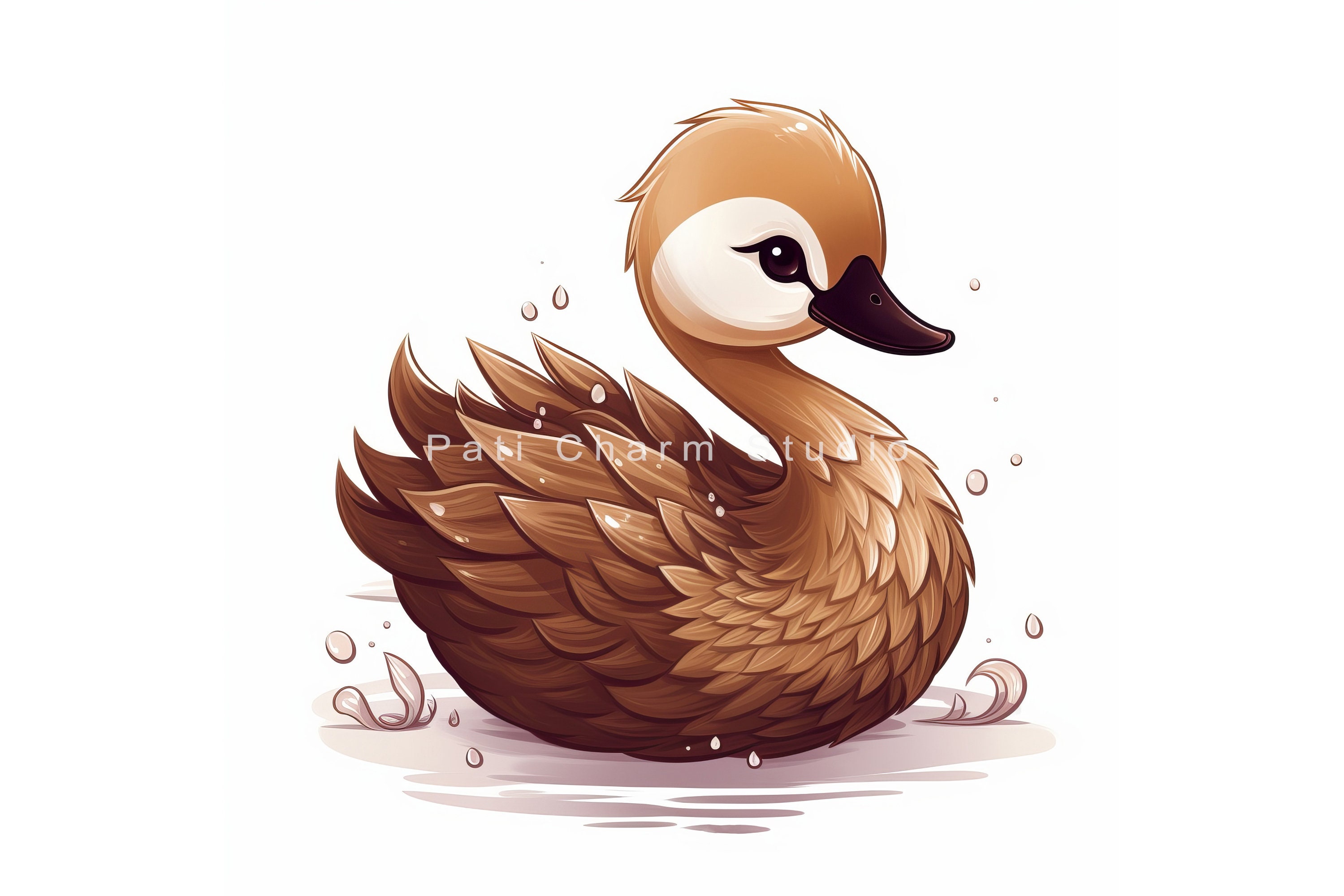 Cute Baby Swan Clipart Bundle, High Quality Jpgs, Baby Swan Nursery Art ...