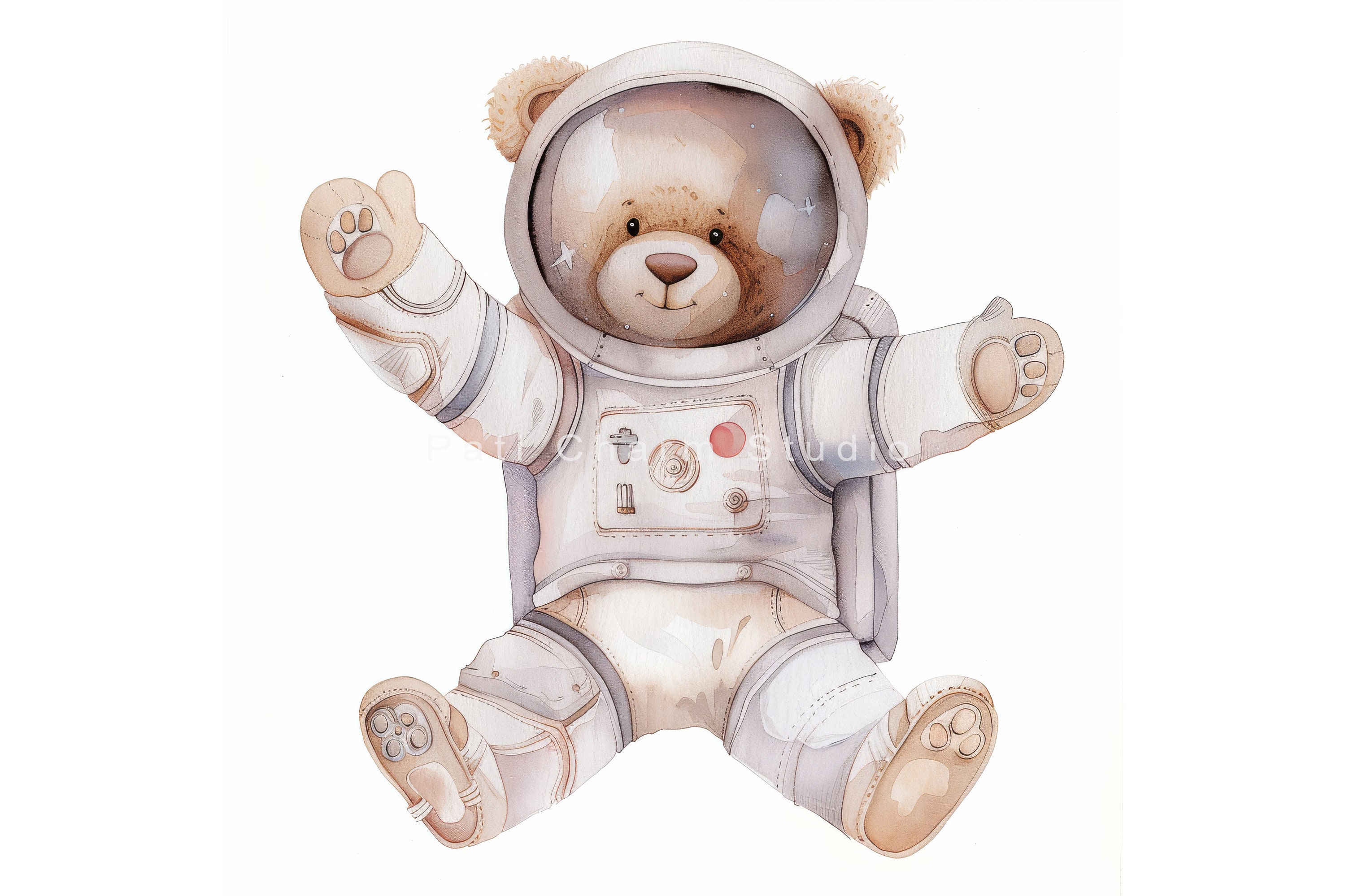 Watercolor Bear in Space Clipart Bundle, Digital Download, High Quality ...