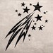 Shooting Star Stencil, Design Print, Digital Download Clipart Graphic ...
