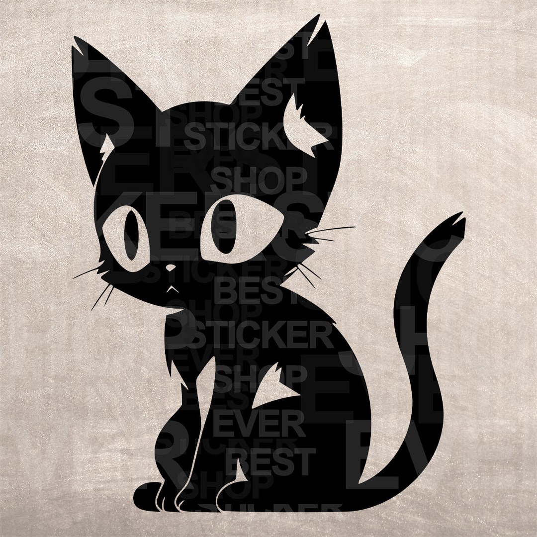 Cat Stencil, Model Template Design Print, Digital Download Clipart ...
