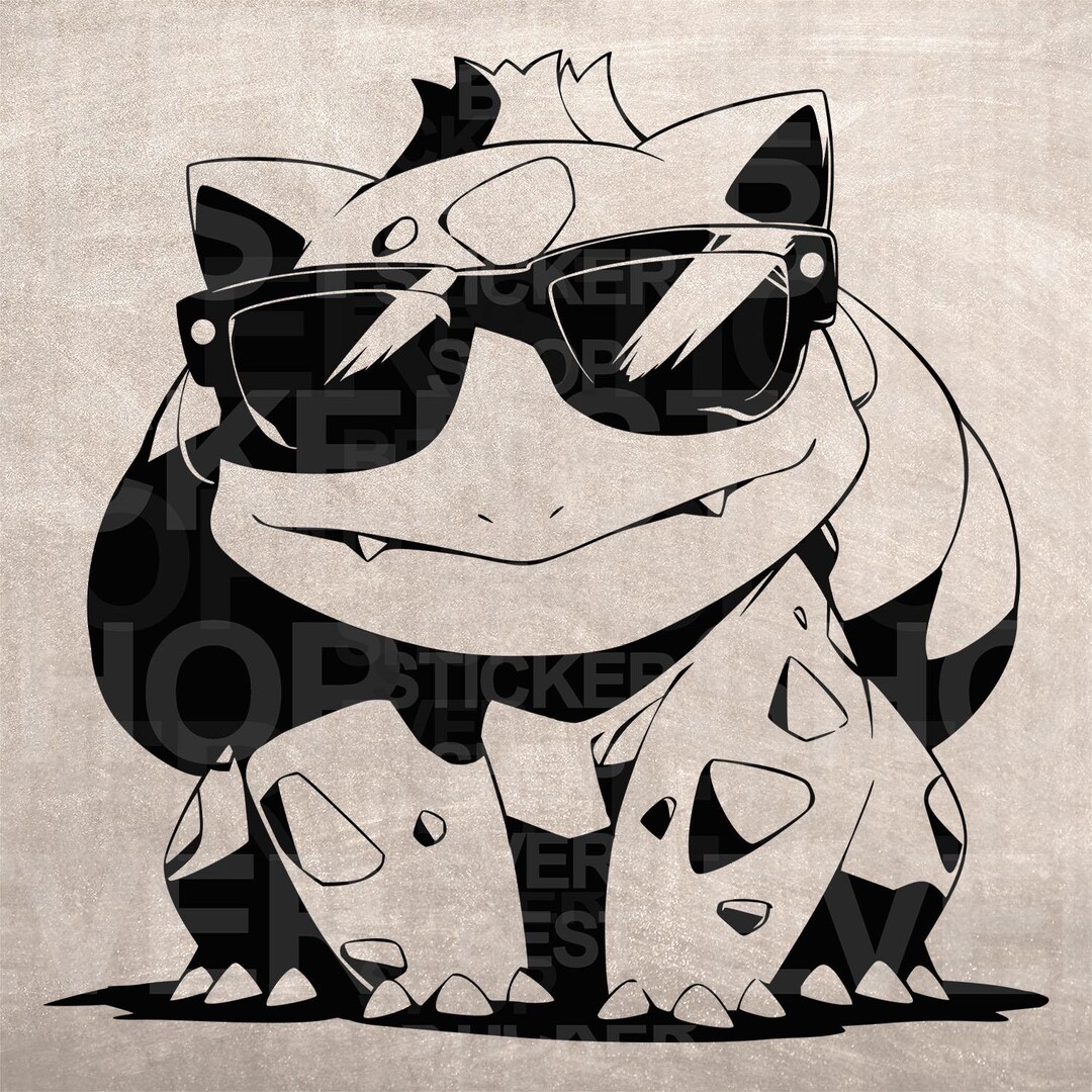 Cool Bulbasaur Stencil, Design Print, Digital Download Clipart Graphic ...