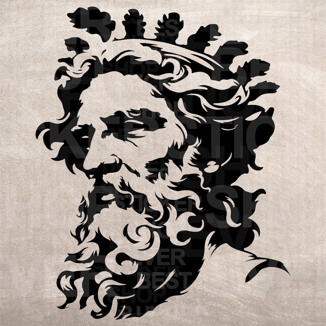 Zeus Stencil, Design Print, Digital Download Clipart Graphic for DYI ...
