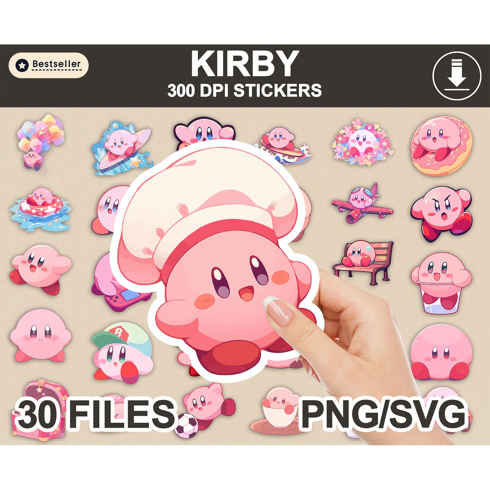 Kirby Hi Sticker , Hatsune Miku Sticker Variety Pack – WVTC