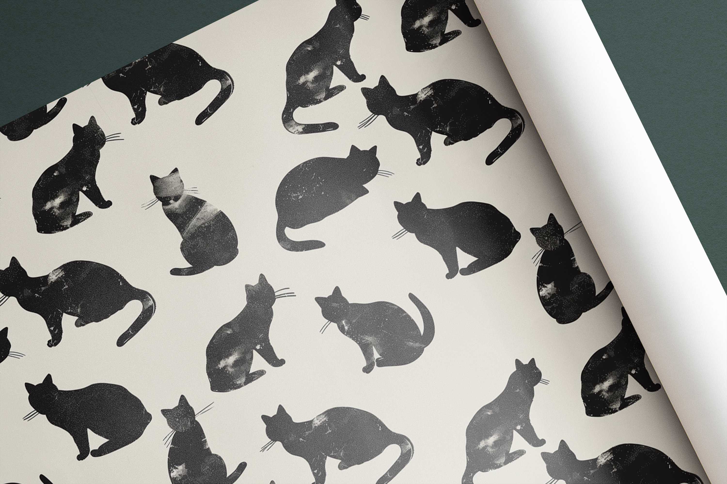 Black Cats Vintage Cat Print Seamless Pattern Design Repeating File for ...