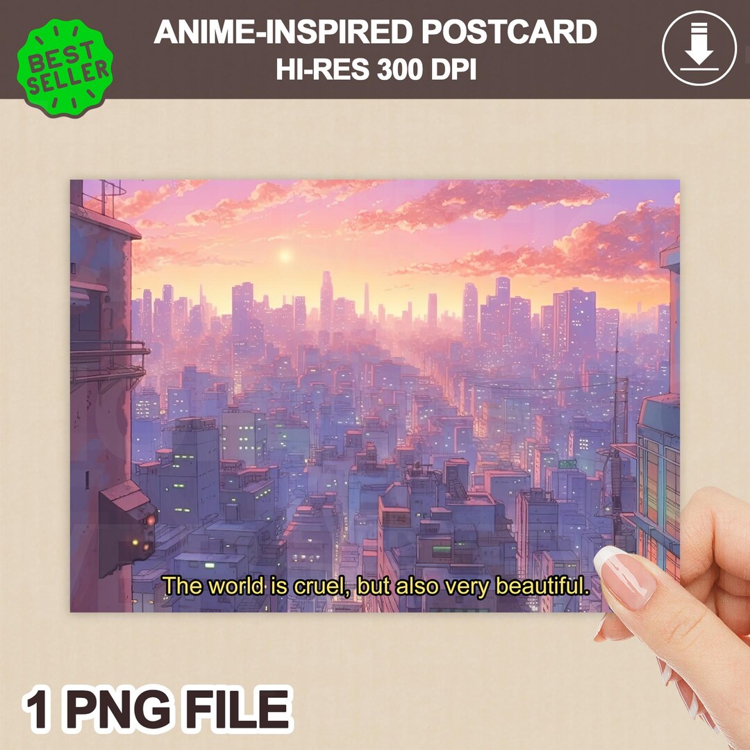 Anime Inspired Postcard ~ Anime Clipart, Digital Download, DIY ...