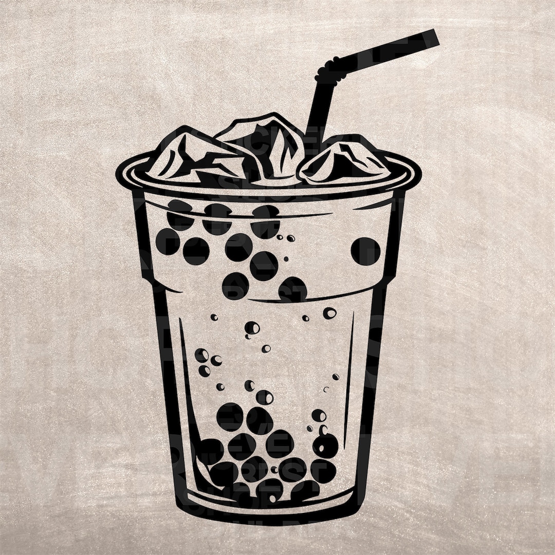 Boba Tea Stencil, Model Template Design Print, Digital Download Clipart ...