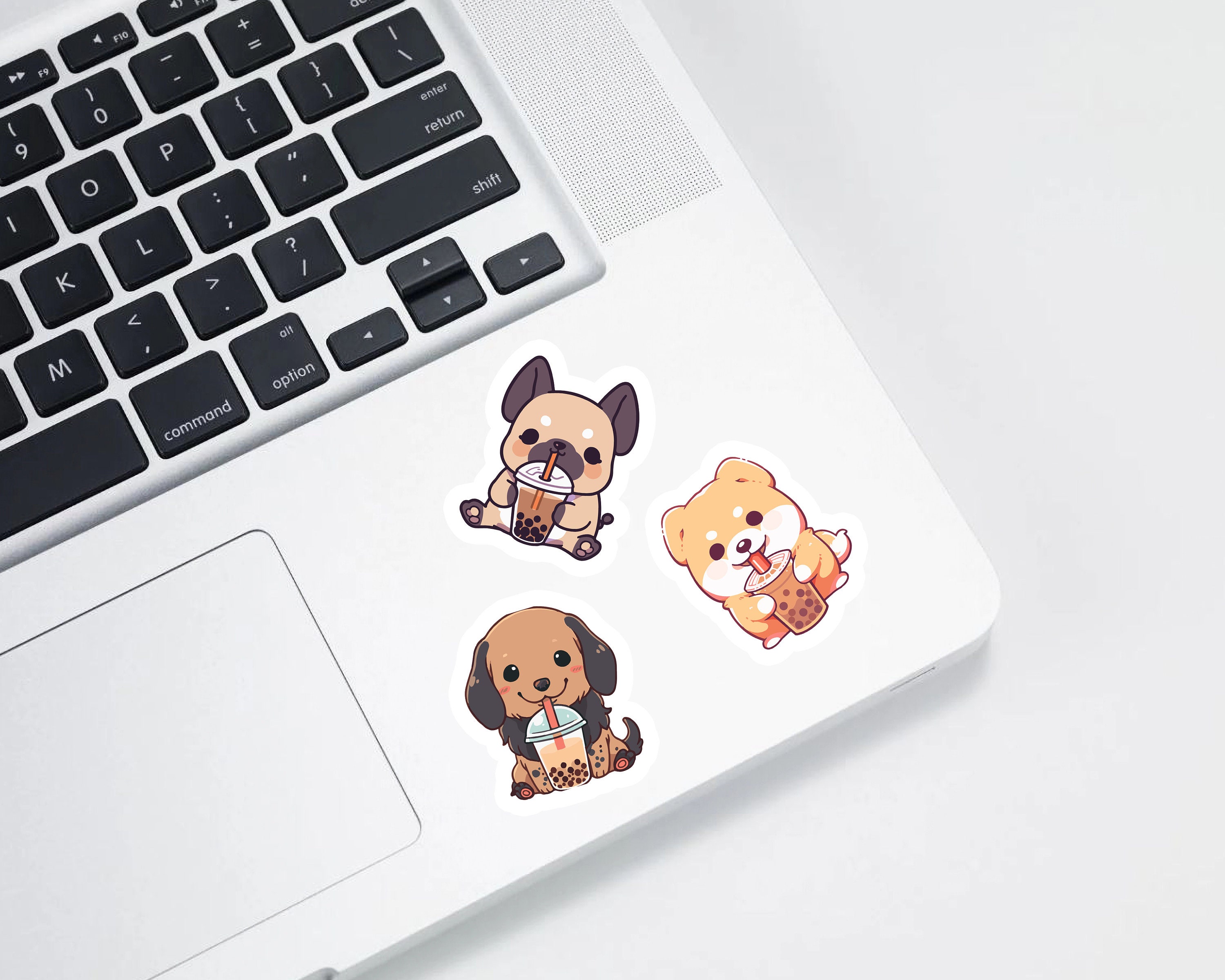 Dog Drinking Boba Tea Stickers, Dogs Sticker PNG, Big Size Png ...