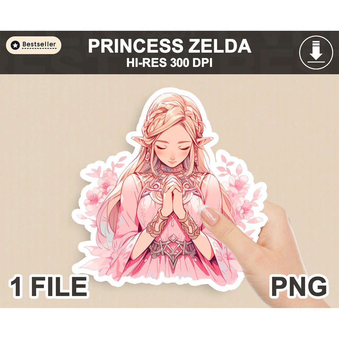 Princess Zelda Giant PNG Clipart, Digital Sticker, Scrapebooking, DIY ...