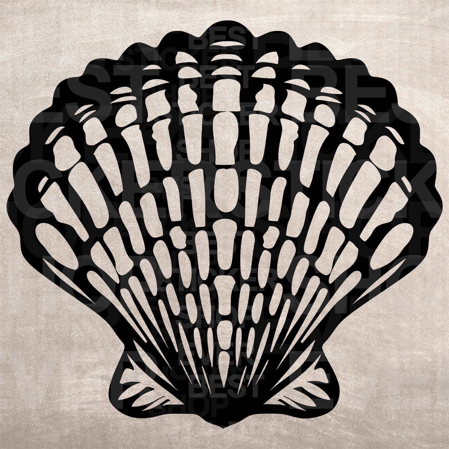 Sea Shell Stencil, Design Print, Digital Download Clipart Graphic for ...