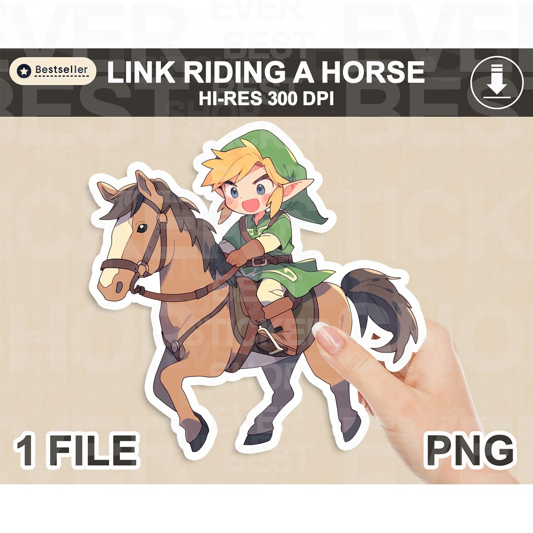Link Riding a Horse Giant PNG Clipart, Digital Sticker, Scrapebooking ...