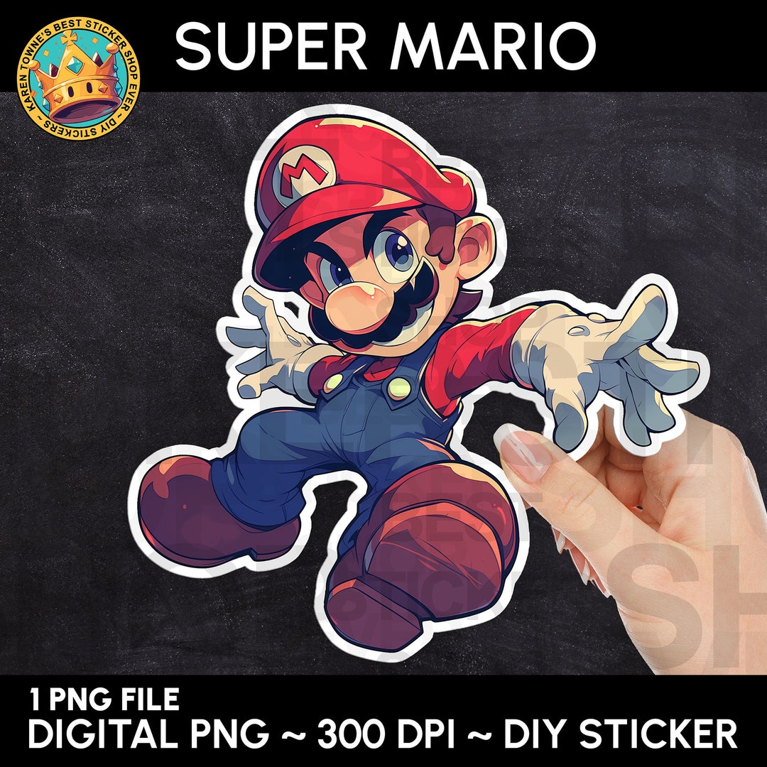 Super Mario ~ Giant PNG ~ Clipart, Digital Sticker, Scrapebooking, DIY ...