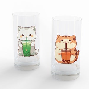 Cat Drinking Boba Tea PNG SVG, Cats Sticker, Vector Sticker, Printable ...