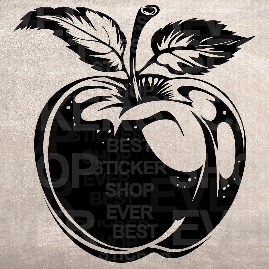 Apple Fruit Stencil, Design Print, Digital Download Clipart Graphic for ...
