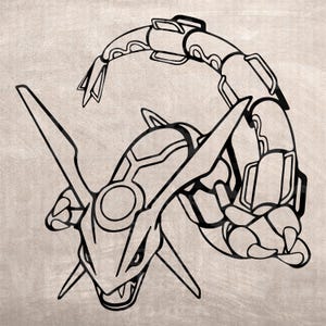 Rayquaza Pokemon Stencil, SVG PNG Vector (digital Download) - Etsy