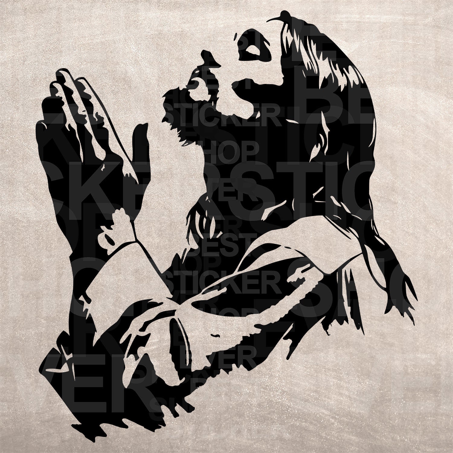 Jesus Stencil, Model Template Design Print, Digital Download Clipart ...