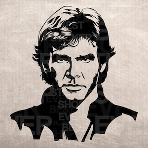 Han Solo Stencil, Model Template Design Print, Digital Download Clipart ...