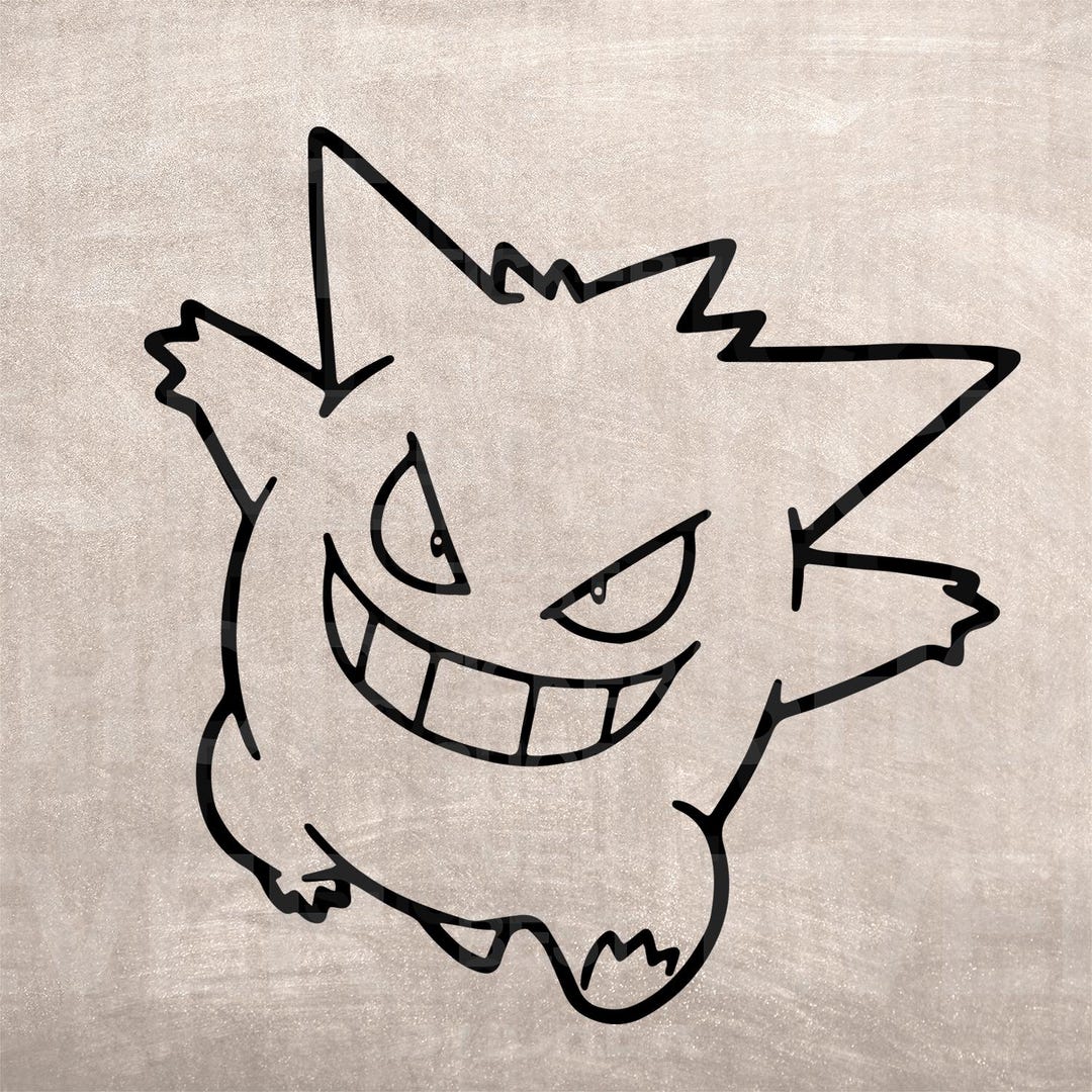 Gengar Pokemon Stencil Diy Craft Wall Decor Svg Png Digital Download