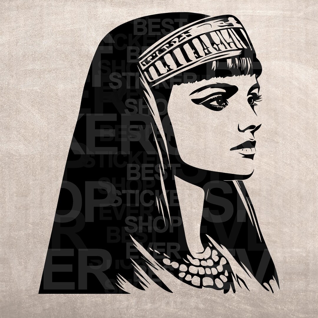 Queen Cleopatra Stencil, Model Template Design Print, Digital Download ...