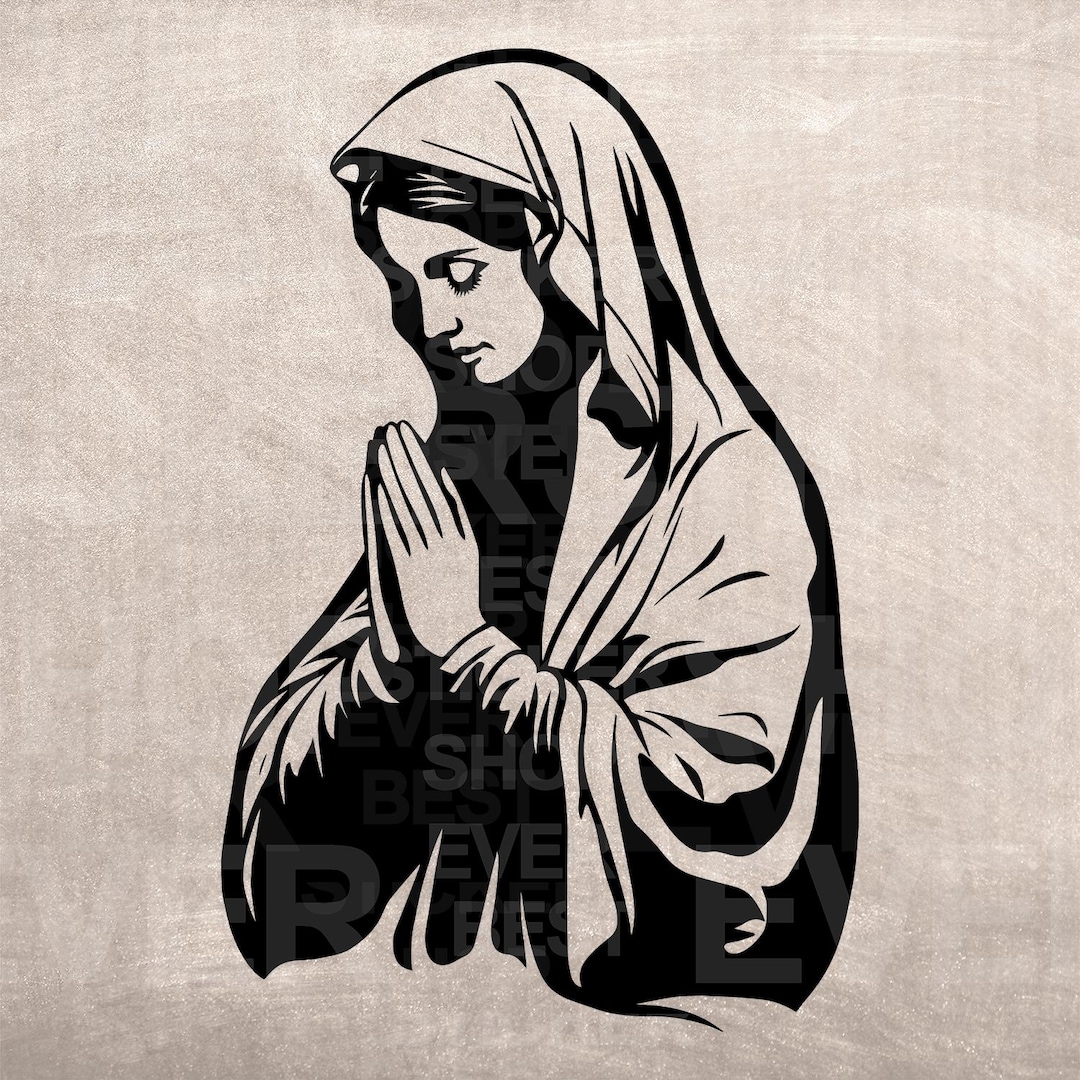 Holy Mary Maria Stencil, Model Template Design Print, Digital Download ...