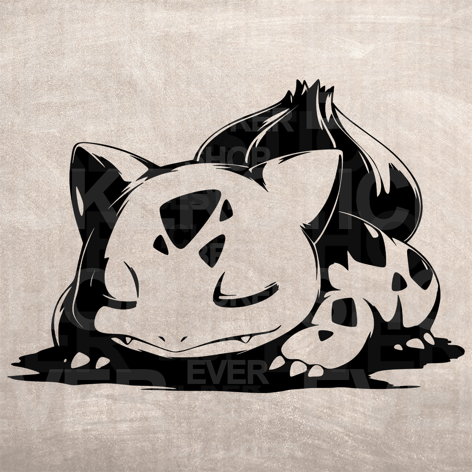Bulbasaur Stencil, Design Print, Digital Download Clipart Graphic for ...