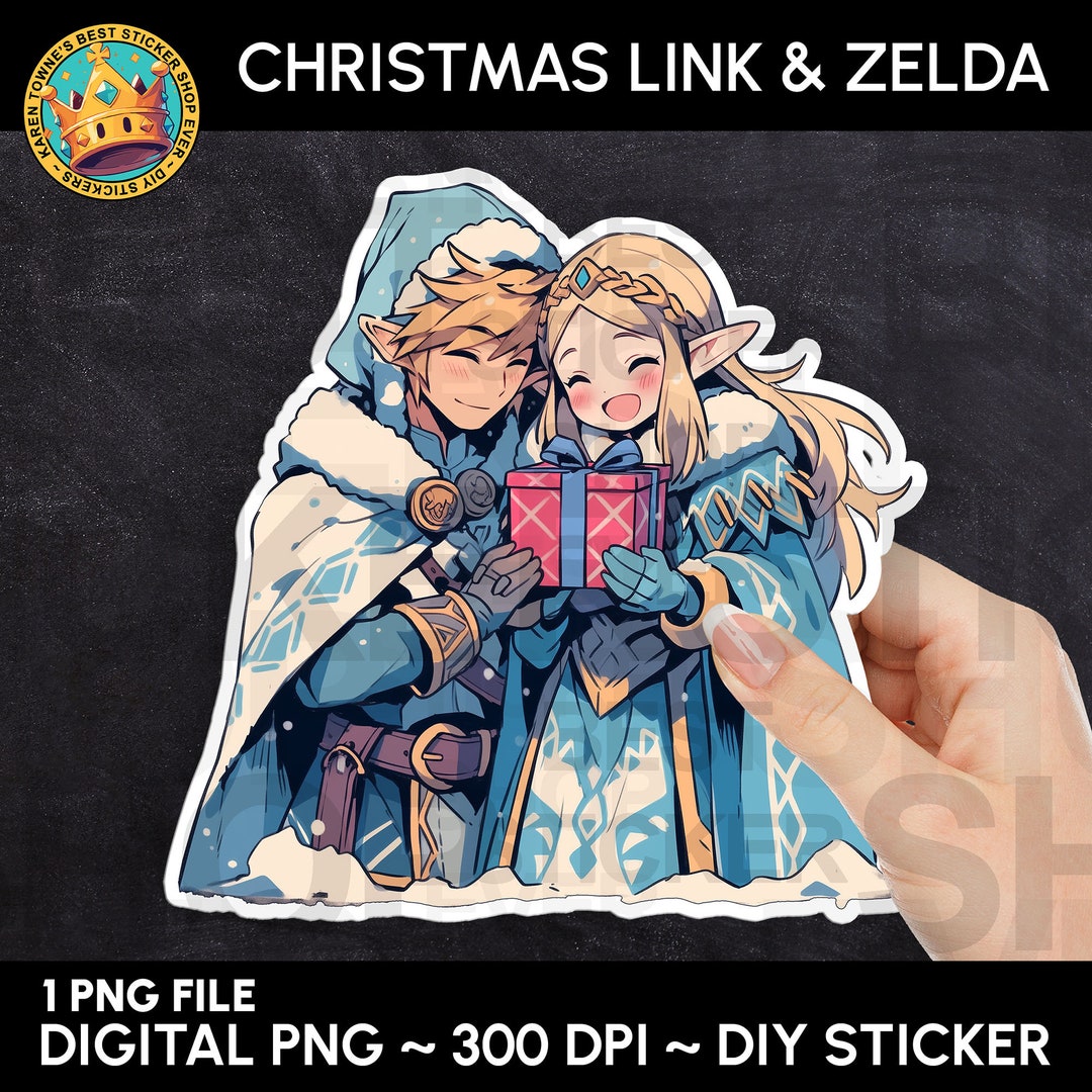 Link and Zelda Christmas Giant PNG Clipart, Digital Sticker ...