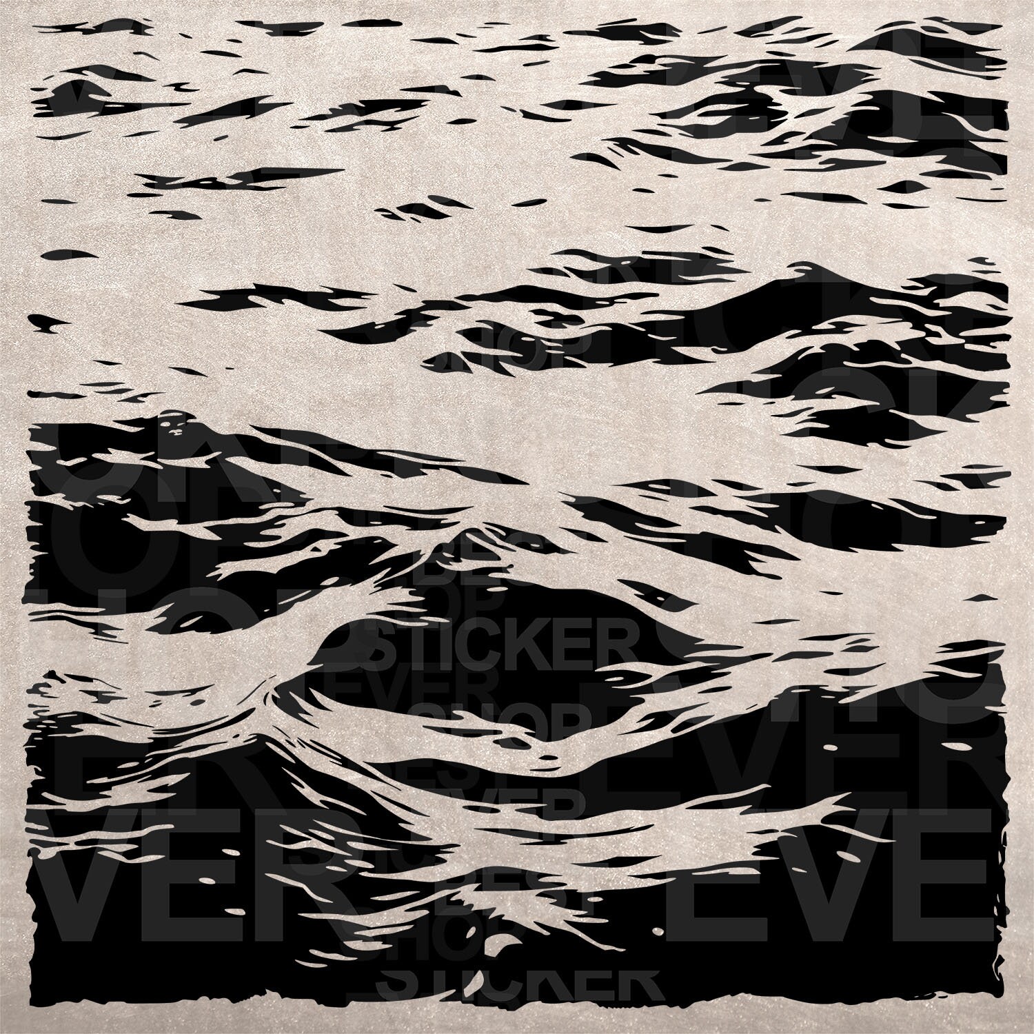 Sea Ocean Water Stencil, Design Print, Digital Download Clipart Graphic ...
